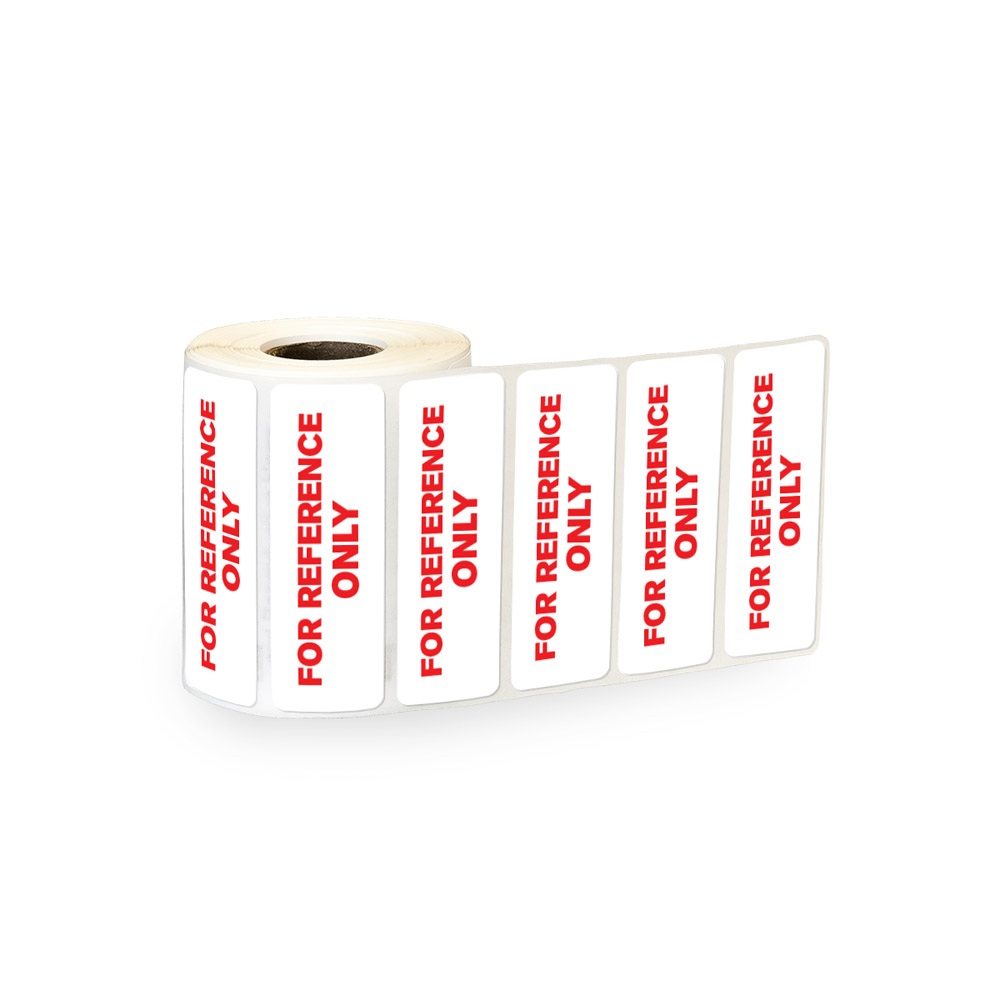 "For Reference Only" Rectangular Paper Label with Red Font - 3" x 1 ...