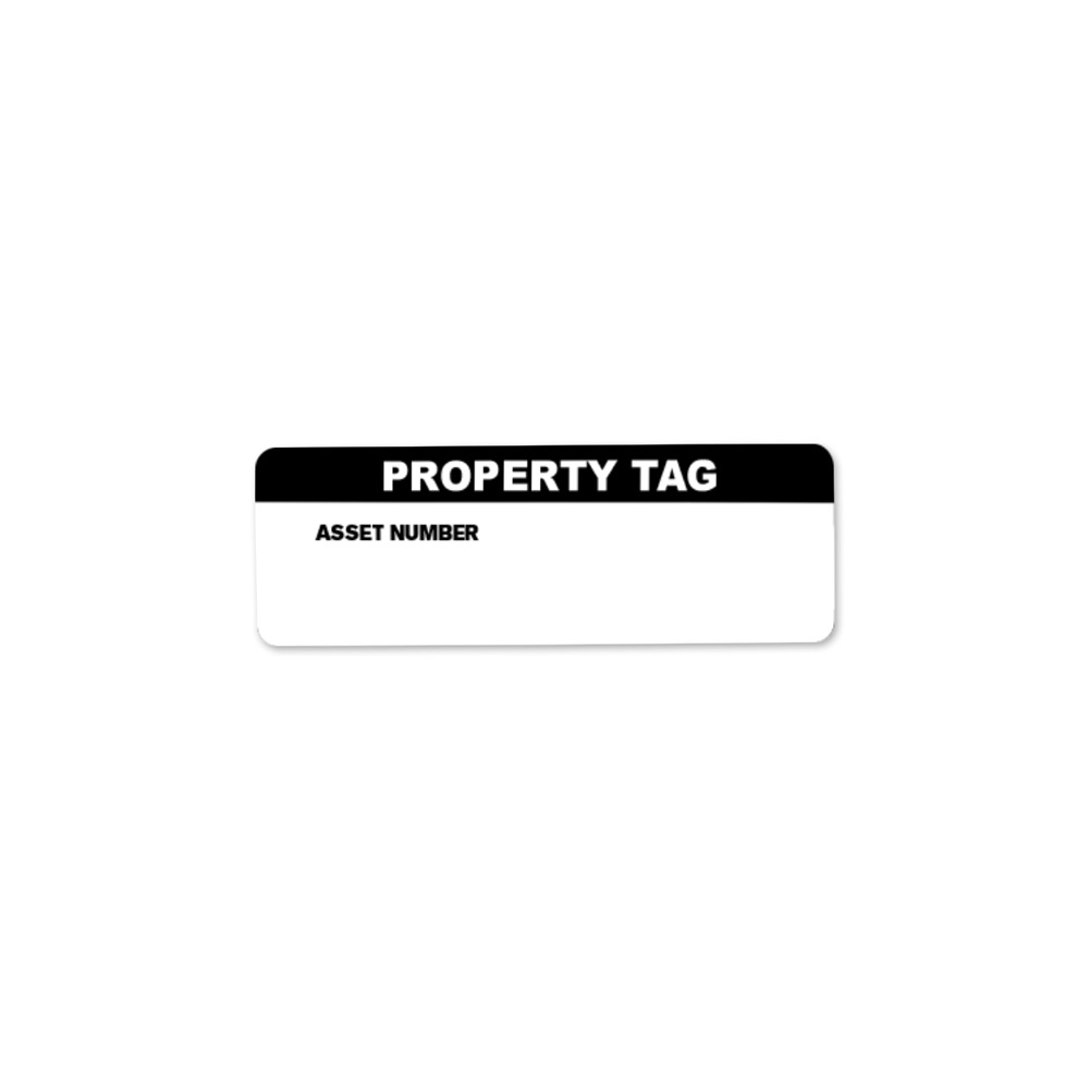 "Property Tag" with "Asset Number" Rectangular Paper Write-On Label - 3 ...