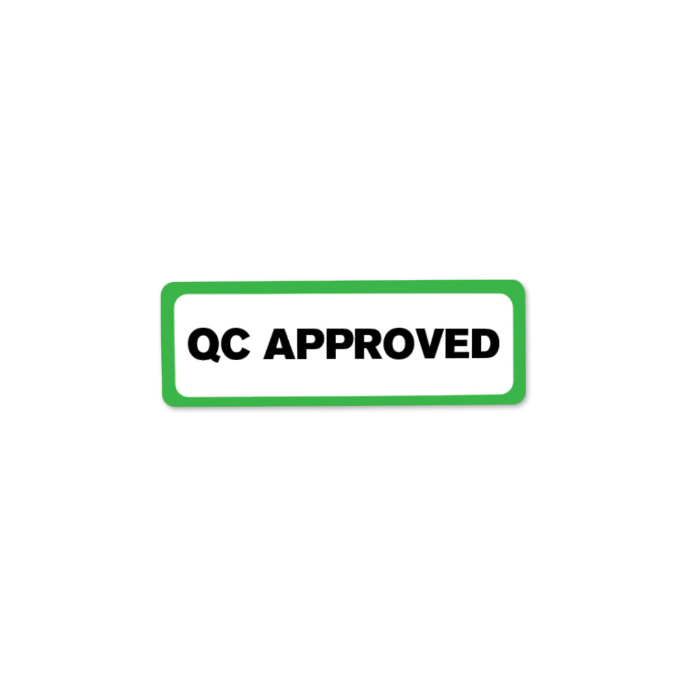 "QC Approved" Rectangular Paper Label - 3" x 1" | U.S. Plastic Corp.