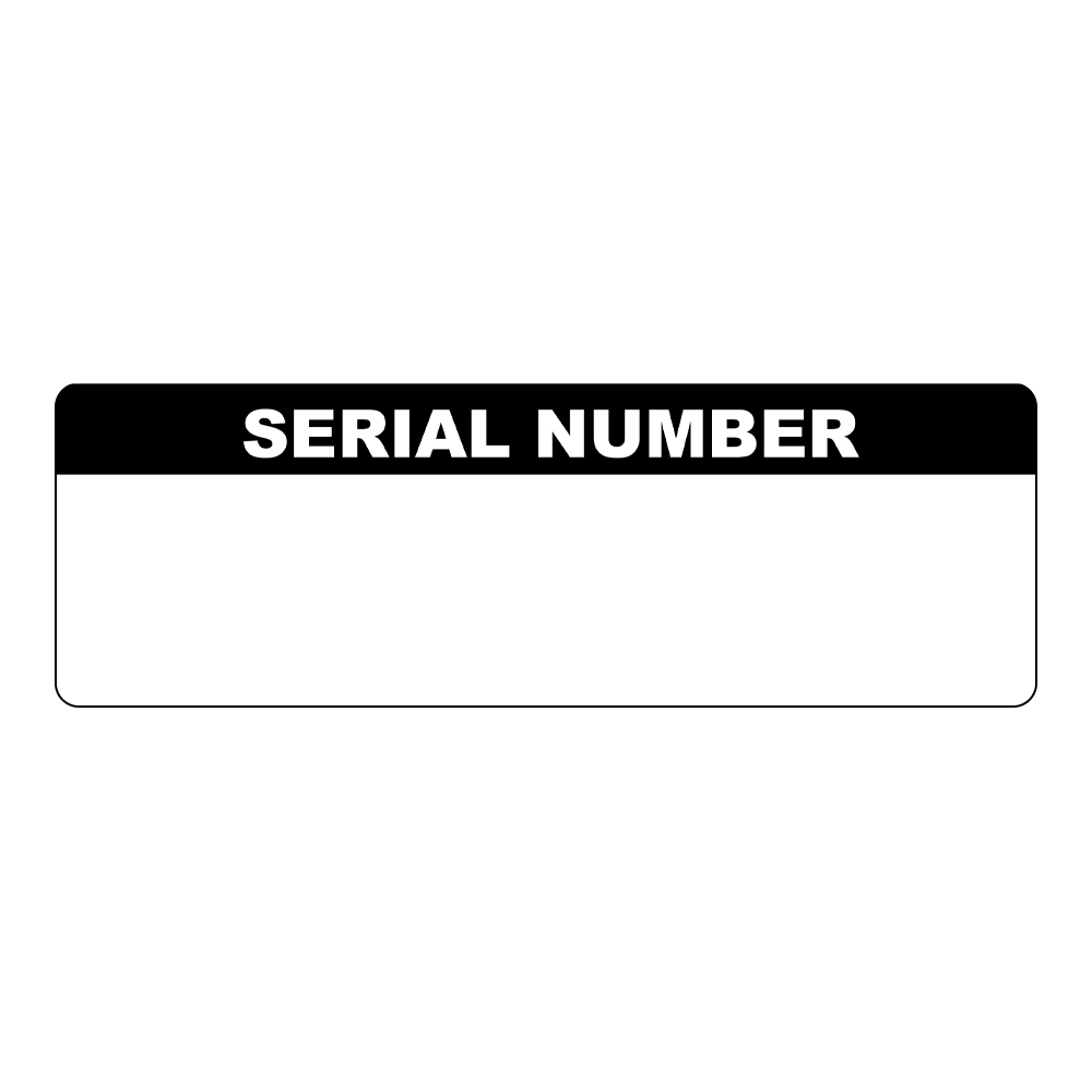 "Serial Number" with Write-On Block Rectangular Paper Write-On Label ...