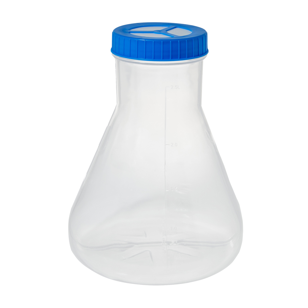 2.8 L Sterile Styrene Butadiene Jumbo Baffled-bottom Shaker Flask with ...
