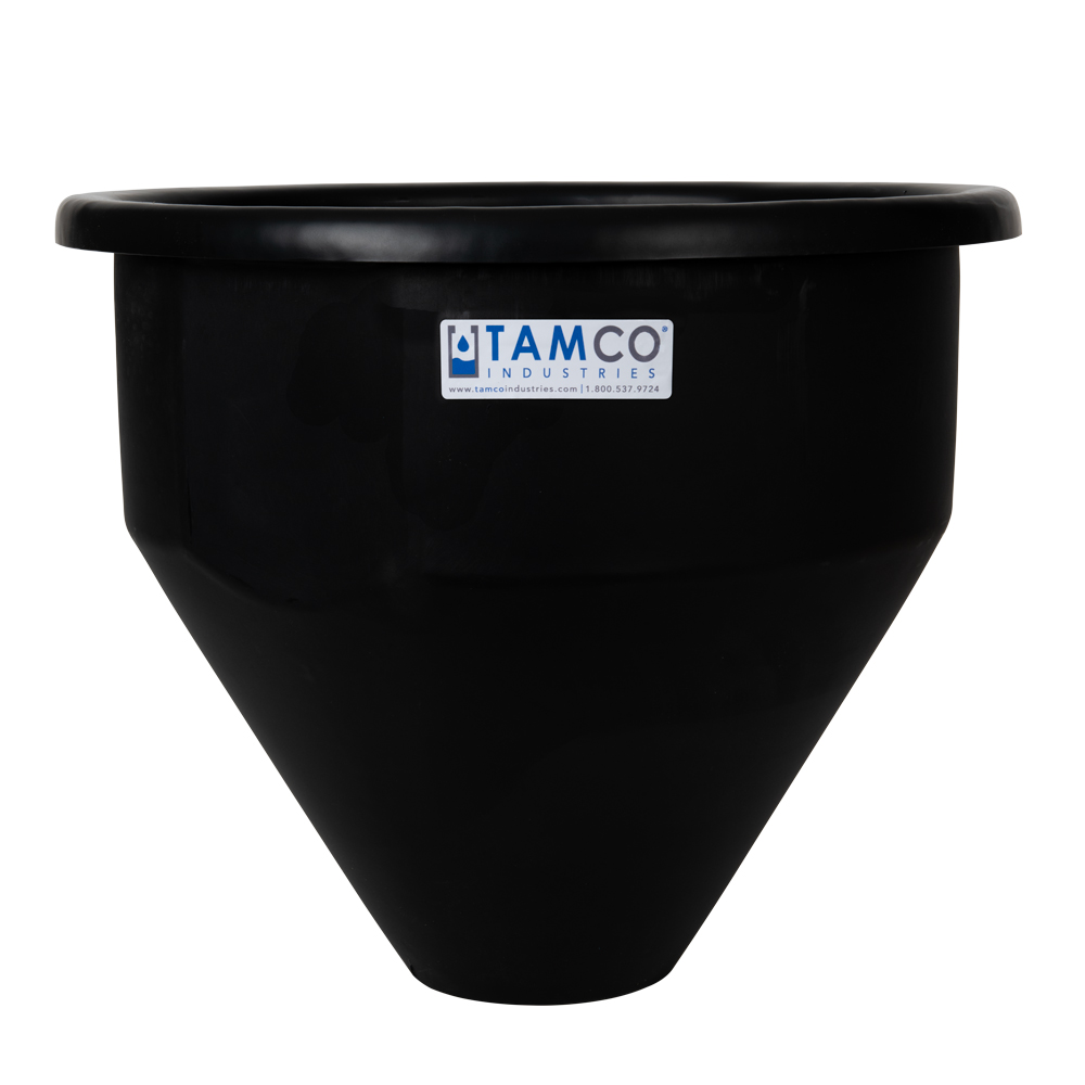 16" Dia. x 16" Hgt. Black Tamco® Round Hopper | U.S. Plastic Corp.