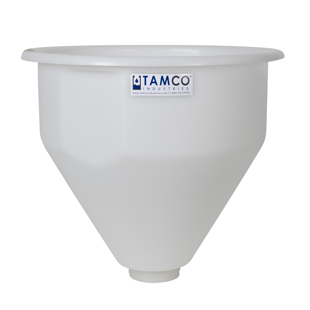 36" Dia. x 33" Hgt. Natural Tamco® Round Hopper with 3" FNPT Boss ...