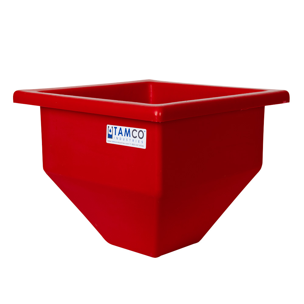 24" L x 24" W x 24-1/2" Hgt. Red Tamco® Square Hopper | U.S. Plastic Corp.