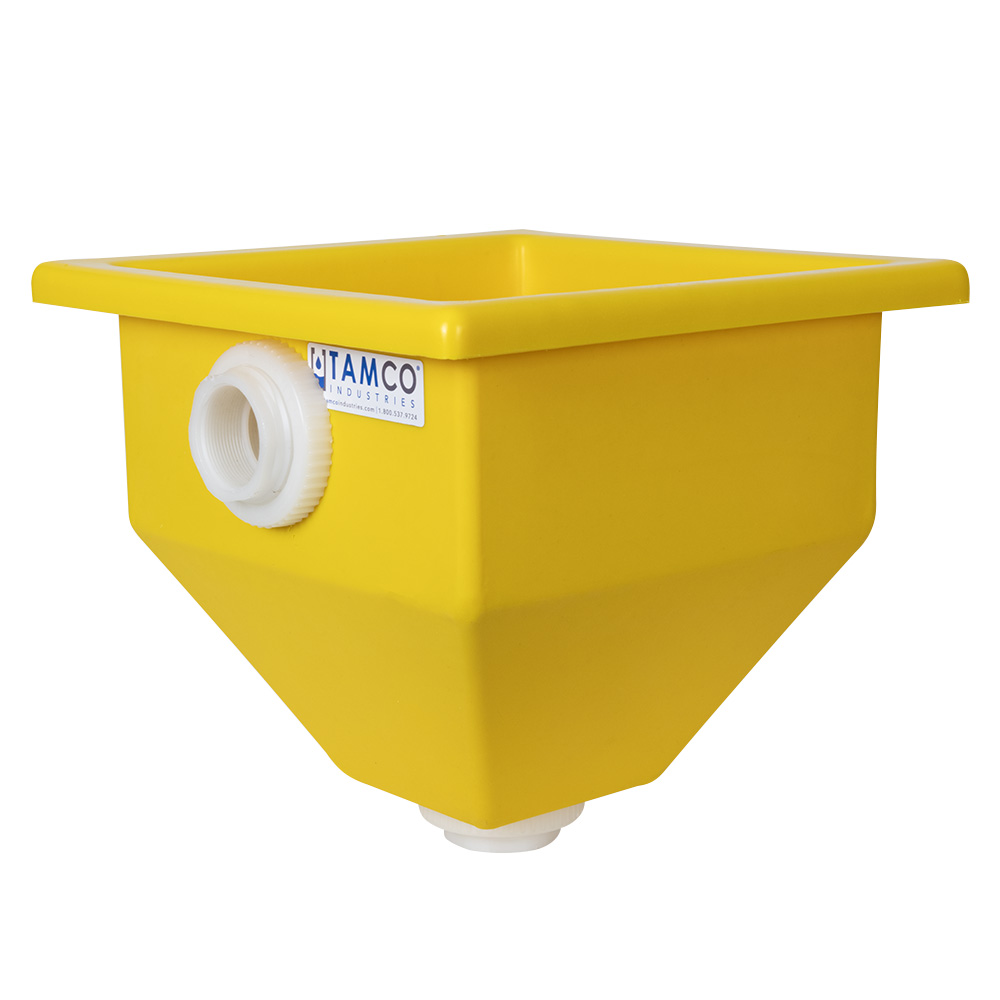 12-1/2" L x 12-1/2" W x 13" Hgt. Yellow Tamco® Square Hopper with 2 ...