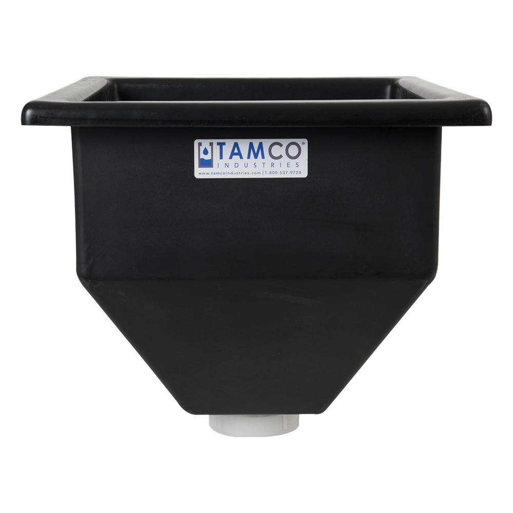 12-1/2" L x 12-1/2" W x 13" Hgt. Black Tamco® Square Hopper with 3 ...