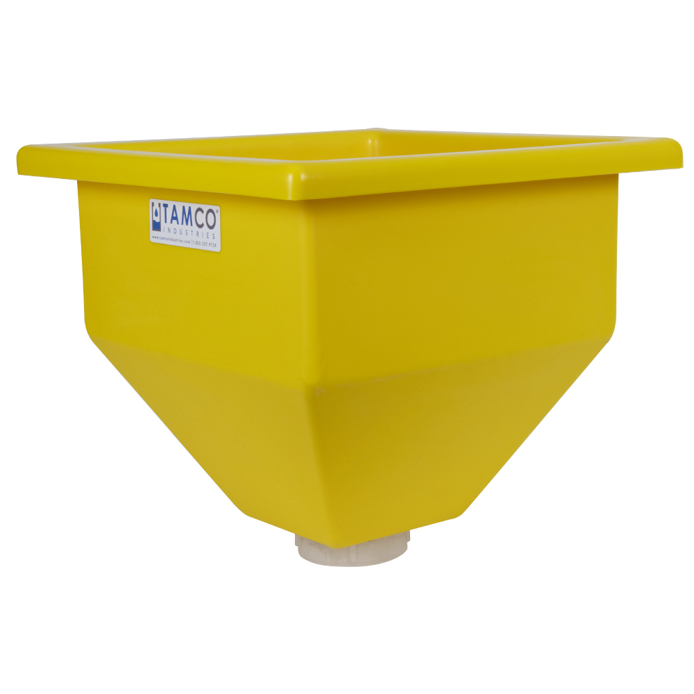 12-1/2" L x 12-1/2" W x 13" Hgt. Yellow Tamco® Square Hopper with 3 ...