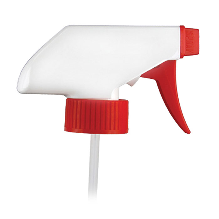 28/400 Red/White Trigger Sprayer with 9-1/4" Dip Tube & 1.1mL Output ...