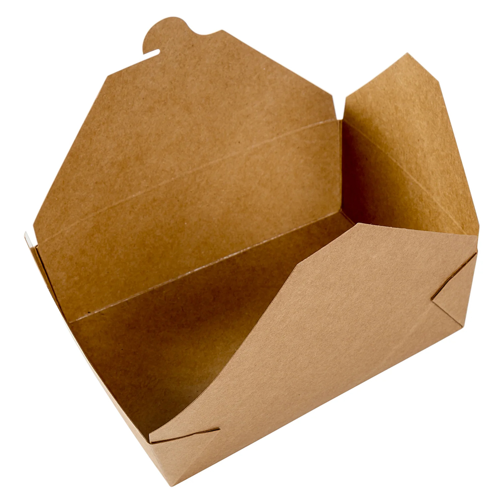 #3 Kraft Large Folded Paperboard Takeout Box with Medium Profile - Case ...