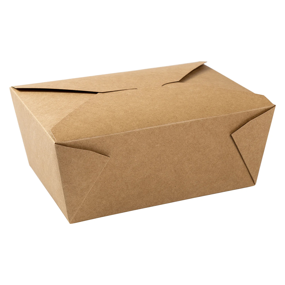 #4 Kraft Large Folded Paperboard Takeout Box with High Profile - Case ...