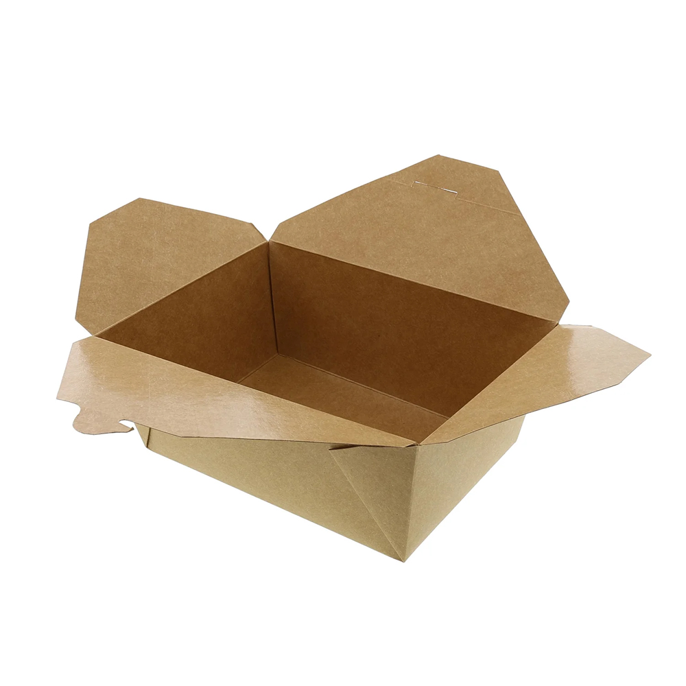 #4 Kraft Large Folded Paperboard Takeout Box with High Profile - Case ...
