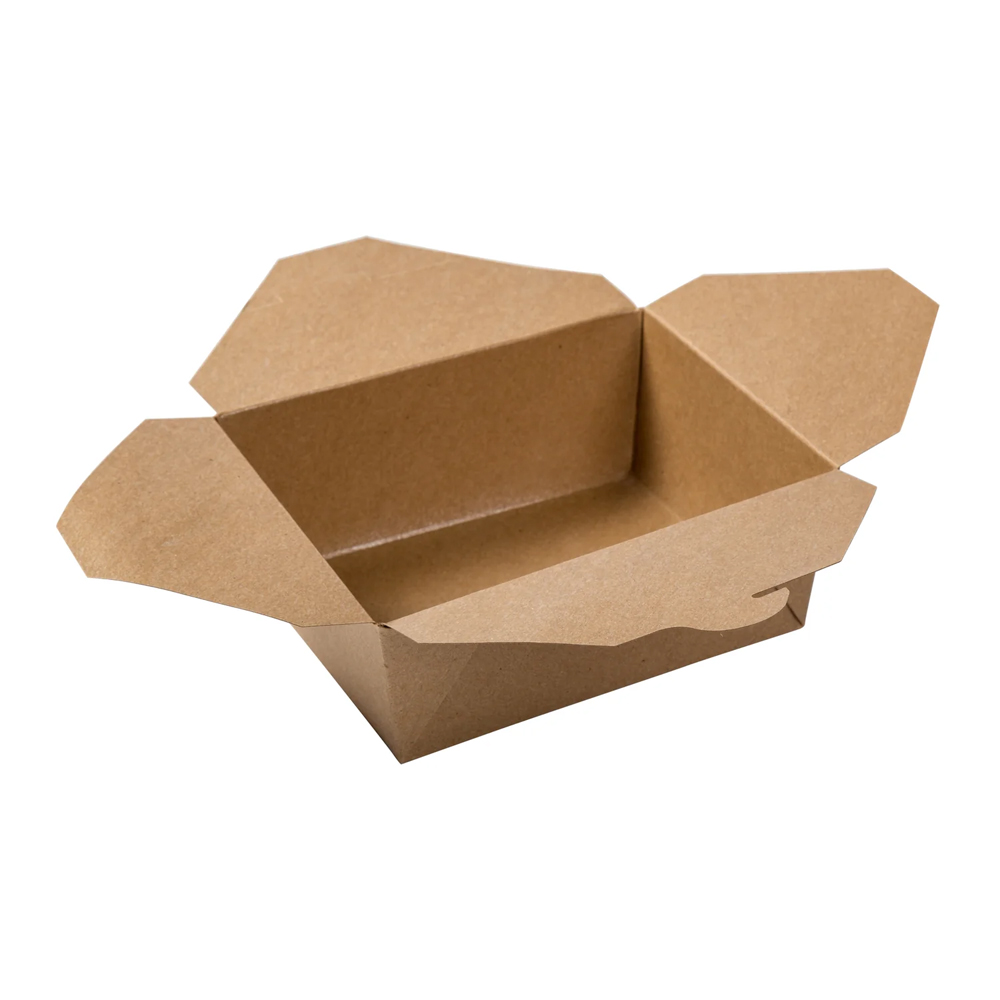 #8 Kraft Medium Folded Paperboard Takeout Box with High Profile - Case ...