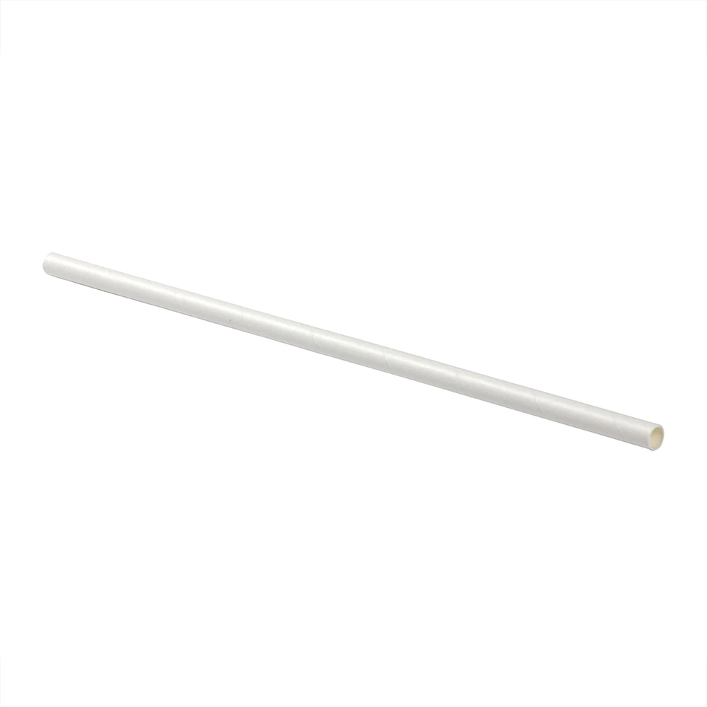 7-3/4" Eco-Friendly Jumbo White Paper Straw, Individually Wrapped ...