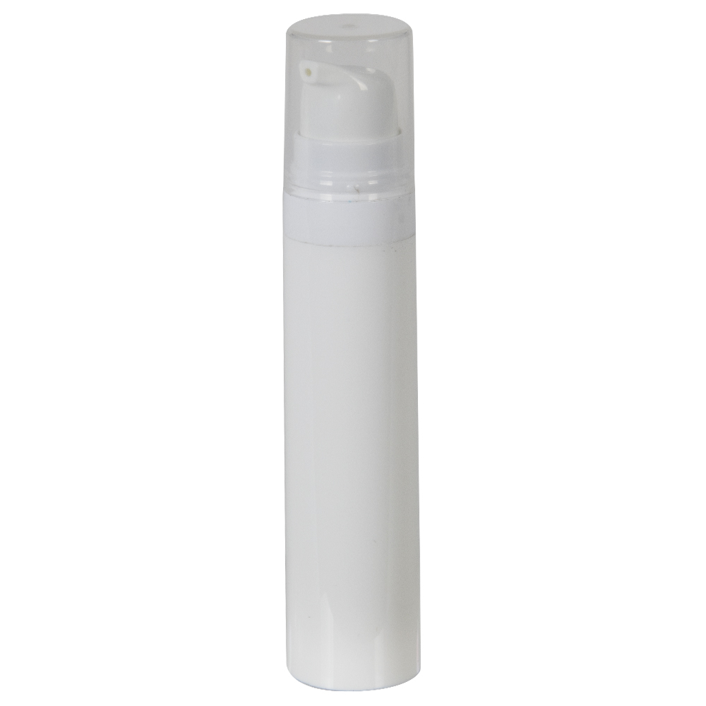 10mL White Mini Airless Treatment Bottle with Pump & Cap | U.S. Plastic ...