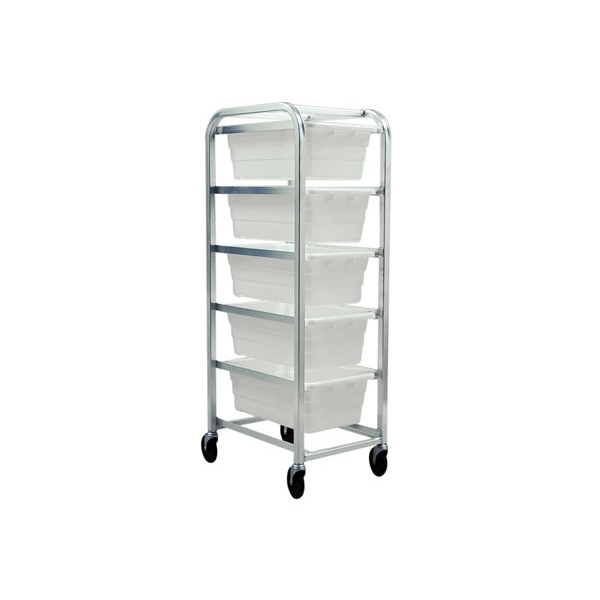 5-Tub White Rack - 27" L x 19" W x 61" Hgt. | U.S. Plastic Corp.