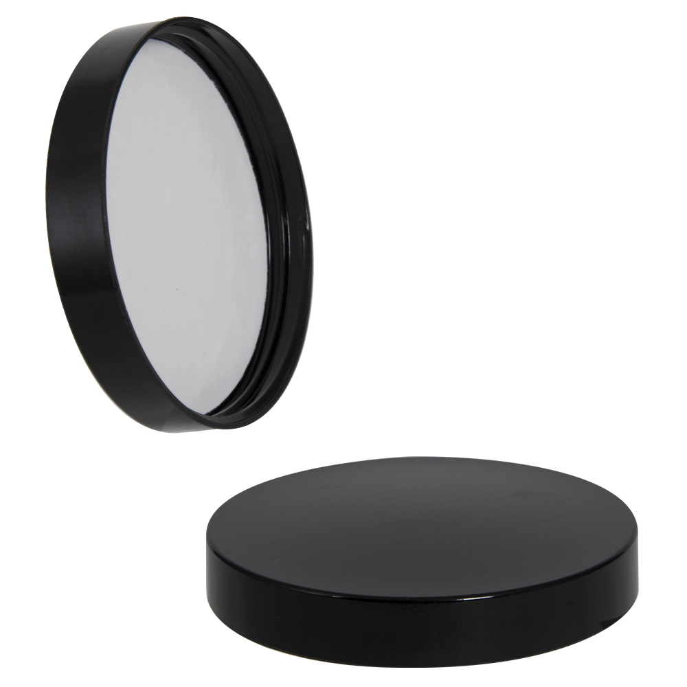 70/400 Black Phenolic Cap with Pulp & Vinyl Liner | U.S. Plastic Corp.