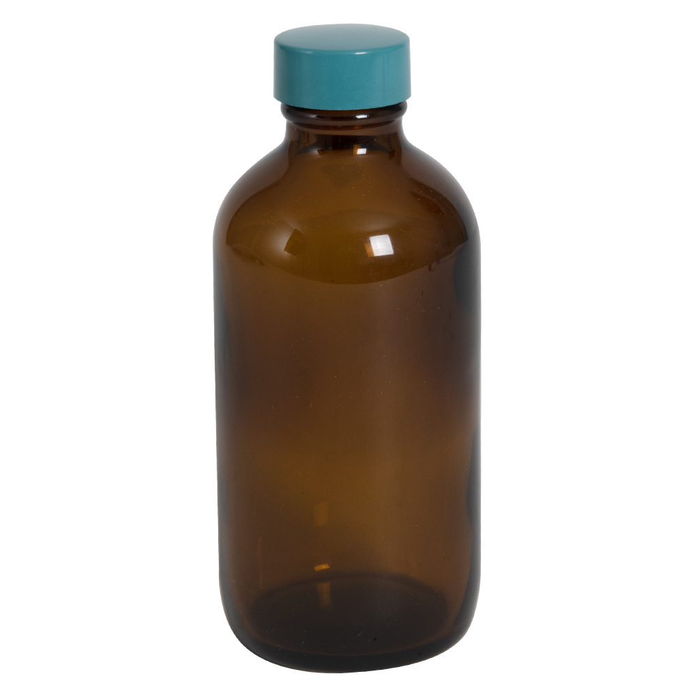 4 oz. Amber Plastic-Coated Glass Bottle with 22/400 Cap with F217 ...