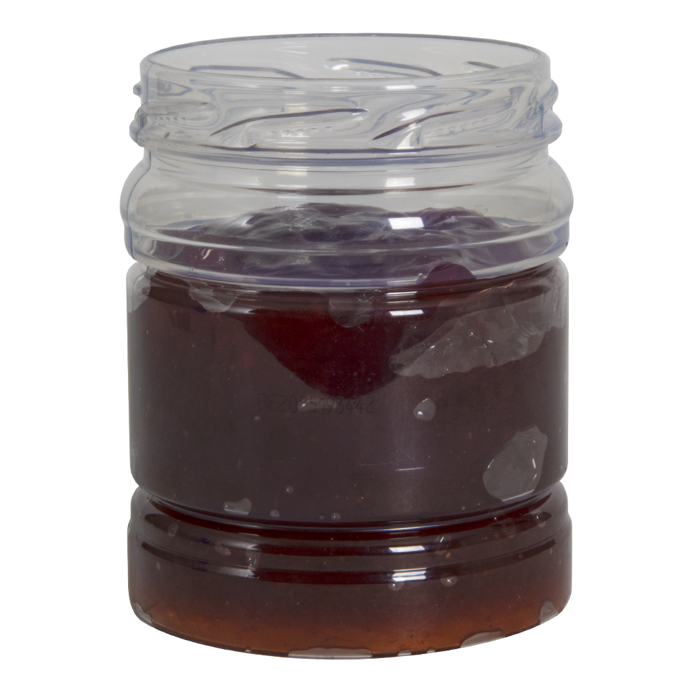 16 oz. PET Hot-Fill Ribbed Sauce Jar with 82mm 8-Lead Lug Neck (Cap ...