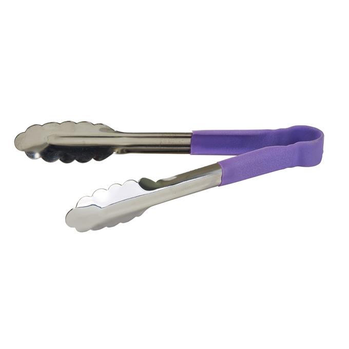 Heat-Resistant Stainless Steel Utility Tongs with Purple Polypropylene ...