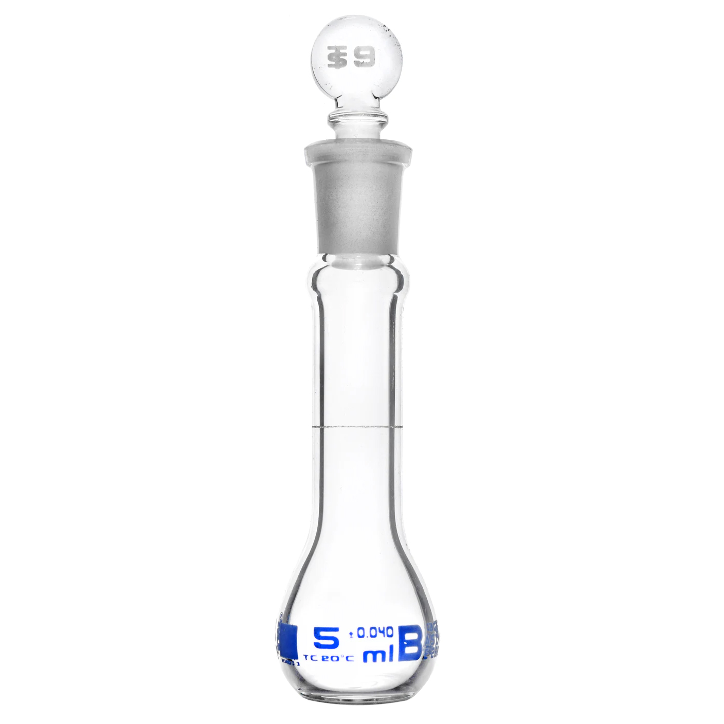 5mL Clear Glass Volumetric Flask with No. 9 Glass Stopper - Class B | U ...