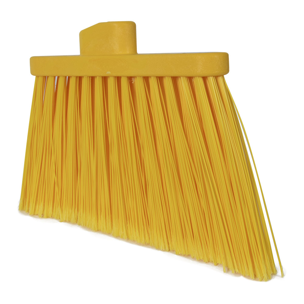 12" Yellow Polypropylene Sparta® Angled Upright Broom Head with Flagged ...