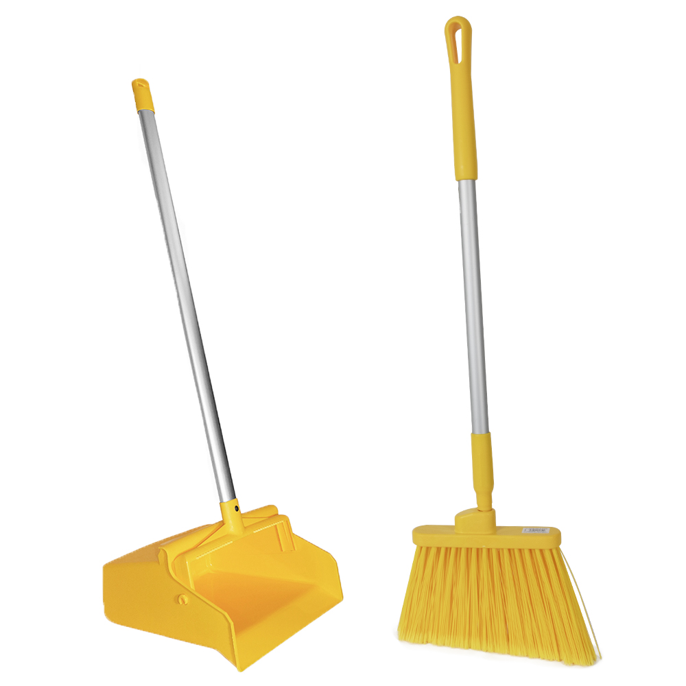 12" Yellow Polypropylene Sparta® Angled Upright Broom with Flagged ...