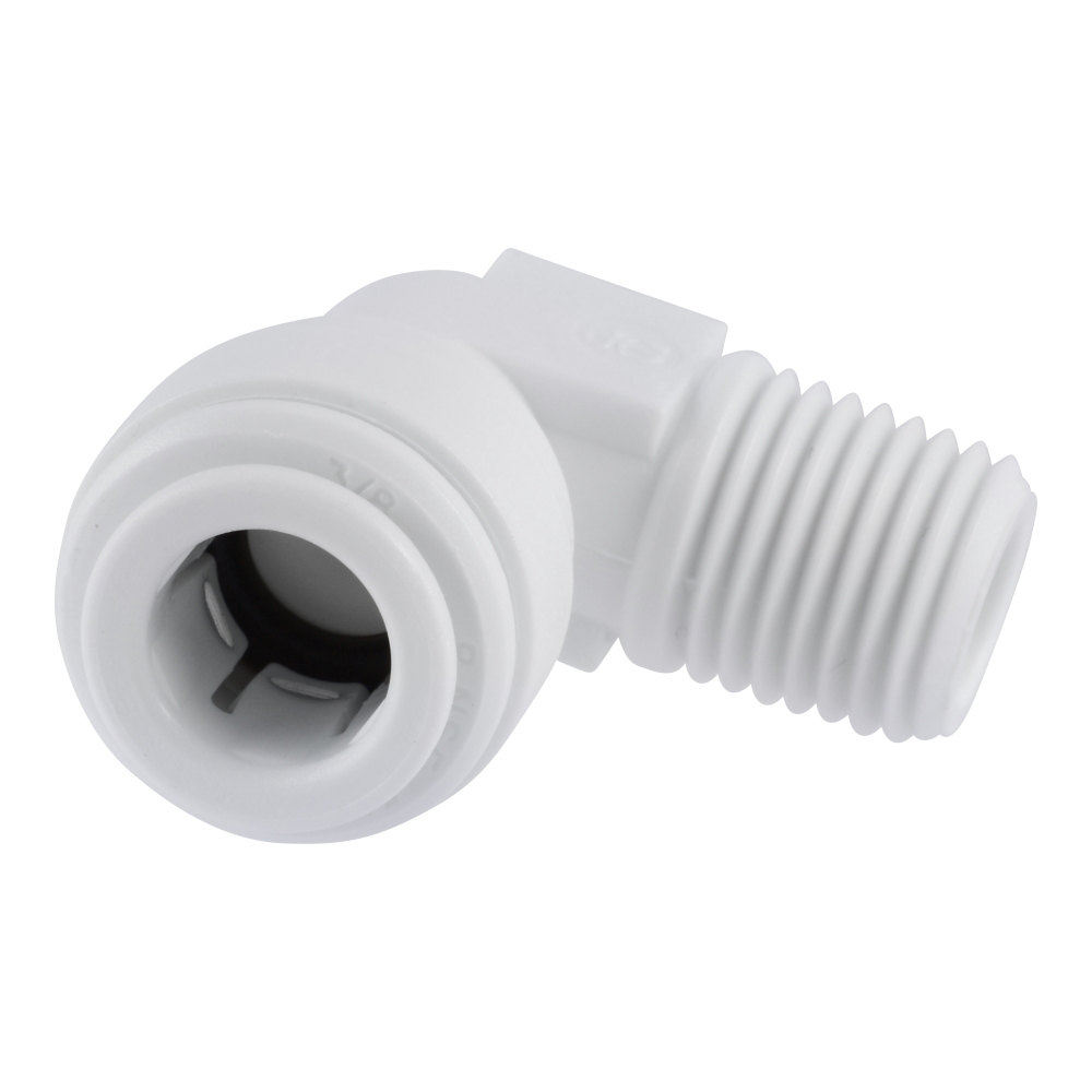 3/8" Tube OD x 1/4" NPTF Super Speedfit® White Acetal Fixed Male Elbow Tube Fitting | U.S ...