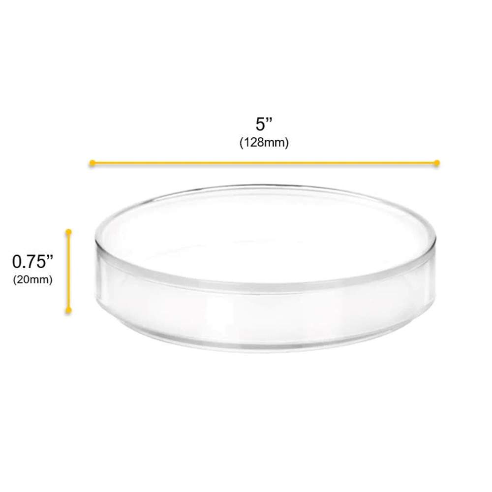 128mm Dia. x 20mm Hgt. Non-Sterile Clear Polypropylene Petri Dish ...