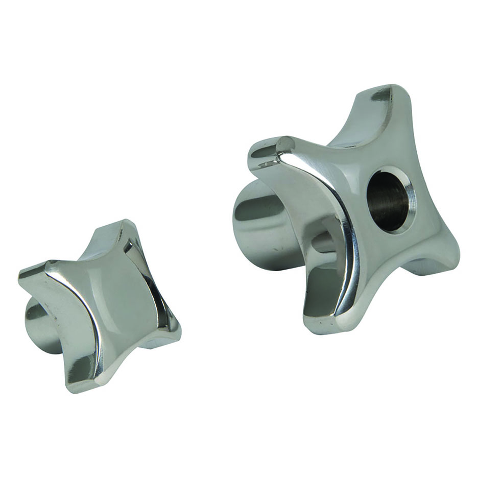 Solid Stainless Steel 4-Prong Knobs with Tapped Holes | U.S. Plastic Corp.