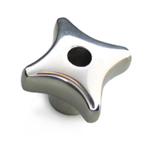 2.48" Dia., 1/2"-13 Thread Solid Stainless Steel 4 Prong Knob with ...