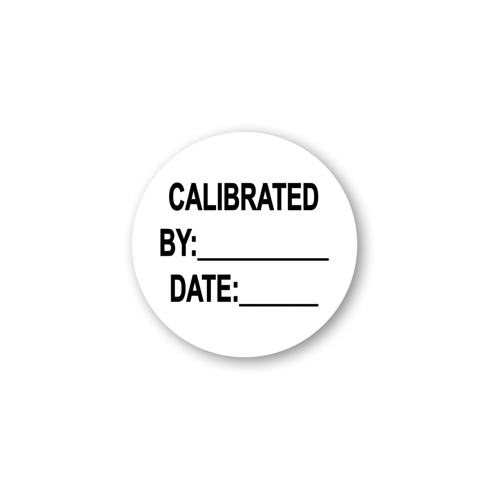 "Calibrated" with "By" & "Date" Round Paper Write-On Label - 2" Dia ...