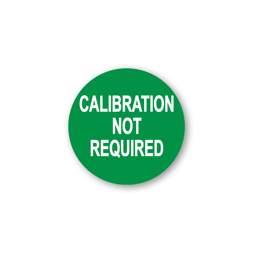 "Calibration Not Required" Round Paper Label - 2" Dia. | U.S. Plastic Corp.