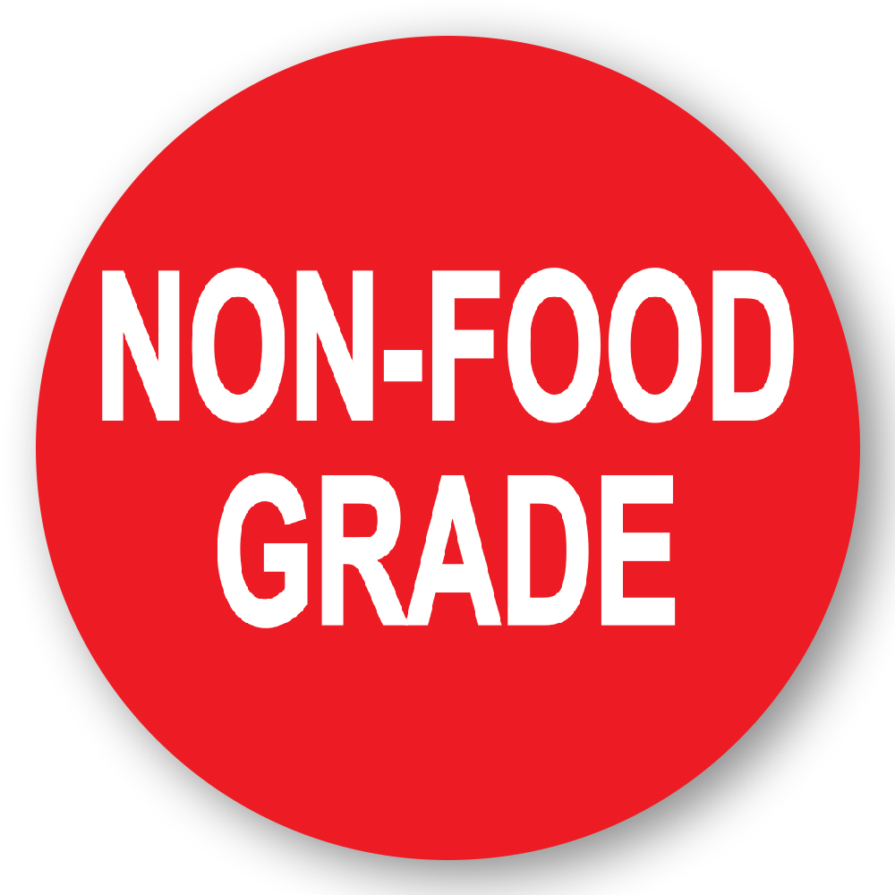 "Non-Food Grade" Round Paper Label with Red Background - 2" Dia. | U.S ...