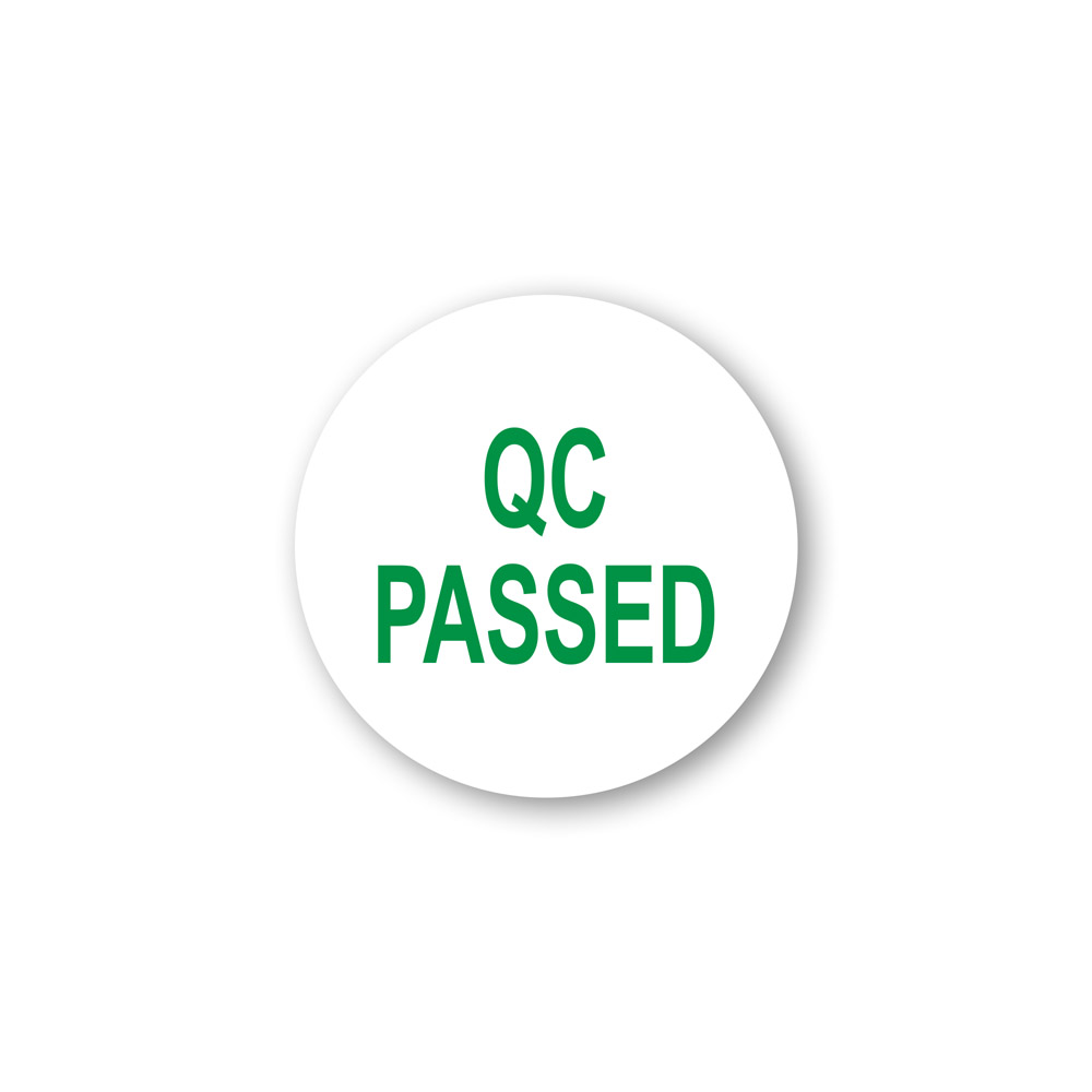 "QC Passed" Round Paper Label - 2" Dia. | U.S. Plastic Corp.