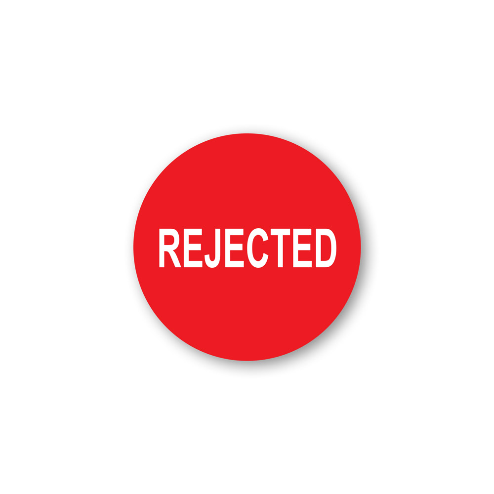 "Rejected" Round Paper Label - 2" Dia. | U.S. Plastic Corp.
