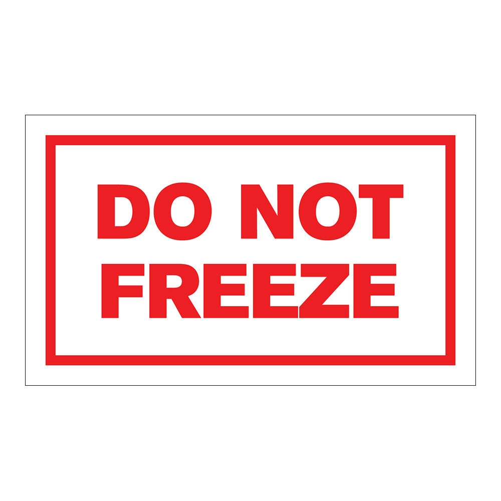 "Do Not Freeze" Horizontal Rectangular Paper Label with Red Border - 3 ...