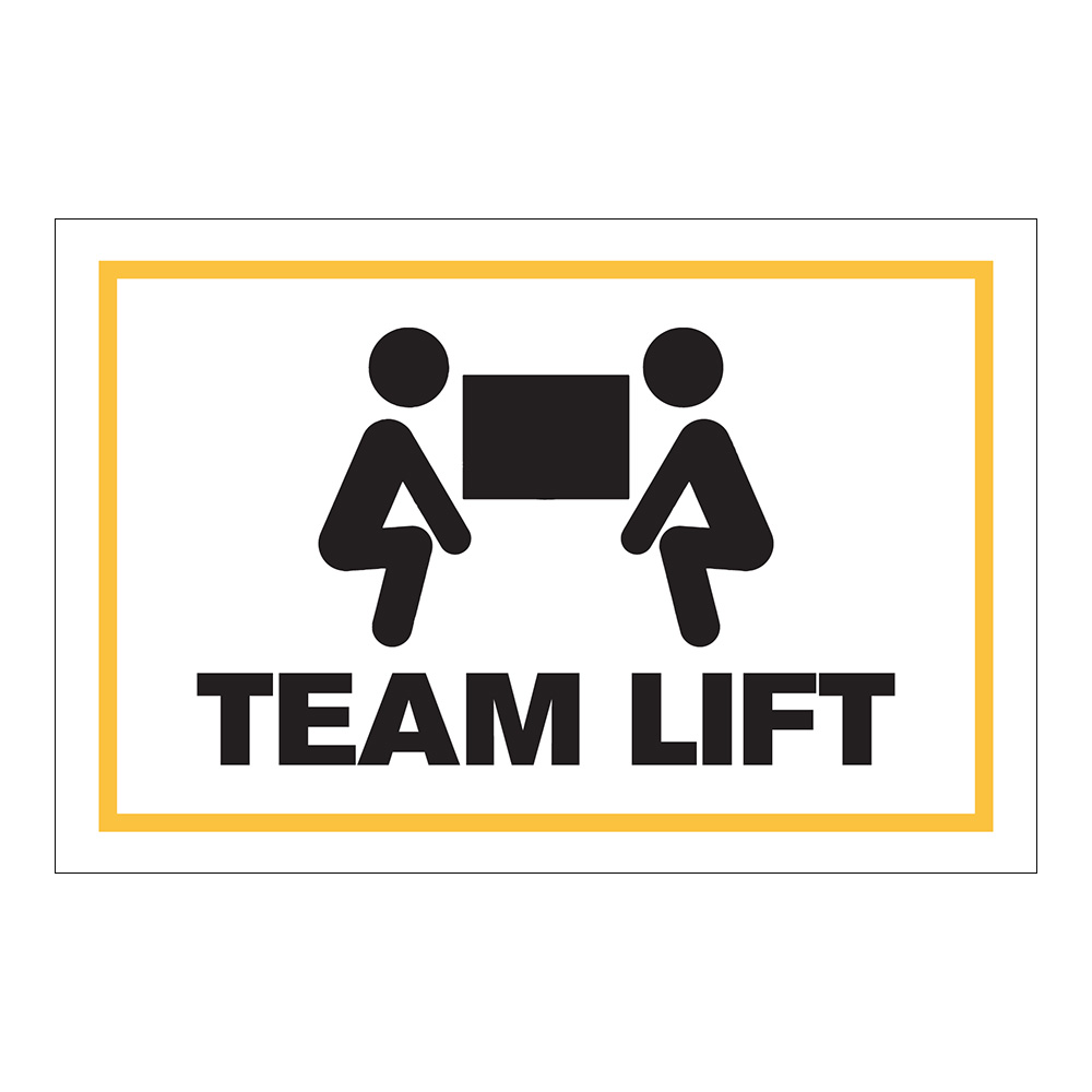 "Team Lift" Horizontal Rectangular Paper Label with Symbol & Yellow ...