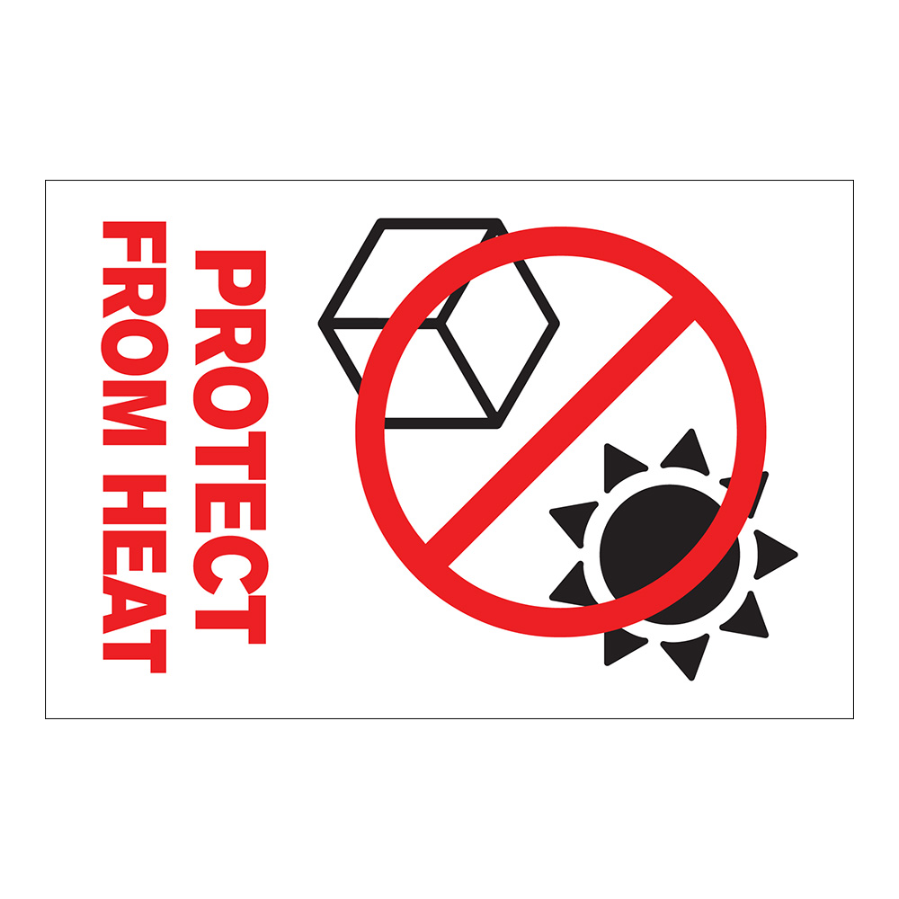 "Protect From Heat" Rectangular Labels | U.S. Plastic Corp.