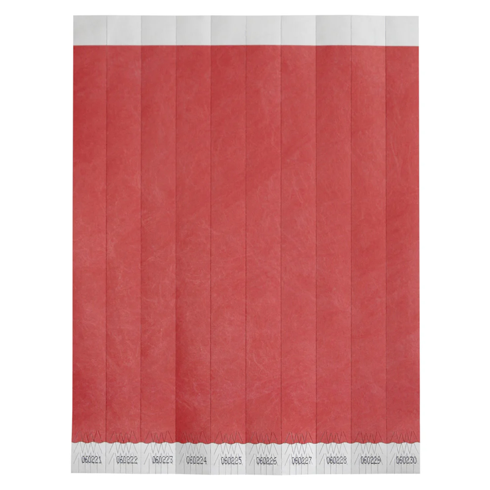 Solid Red Tyvek® Waterproof Tear-Free Wristbands - Package of 500 | U.S ...