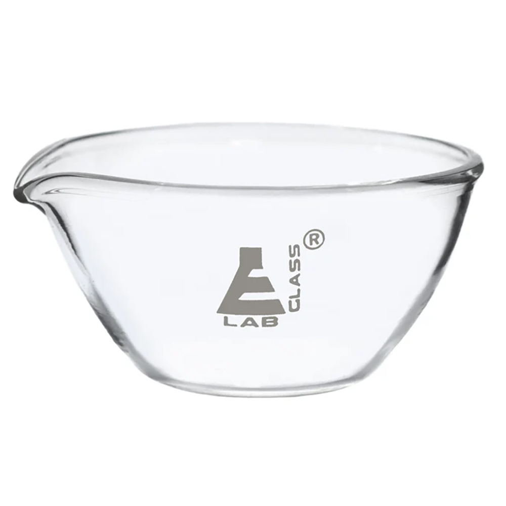 45mL Round Form Borosilicate Glass Evaporating Dish with Spout | U.S. Plastic Corp.