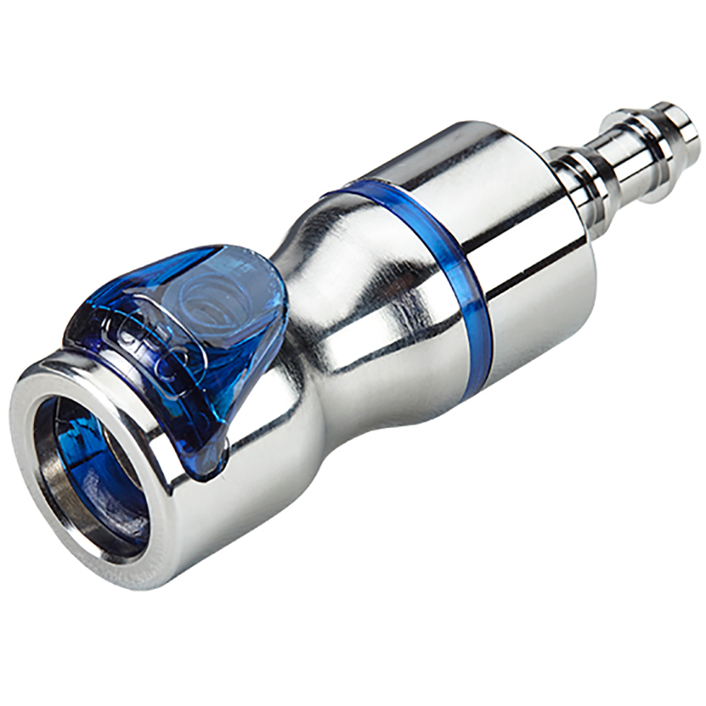 1/4" Hose Barb LQ4 Chrome-Plated Brass Locking Valved Body - Blue ...