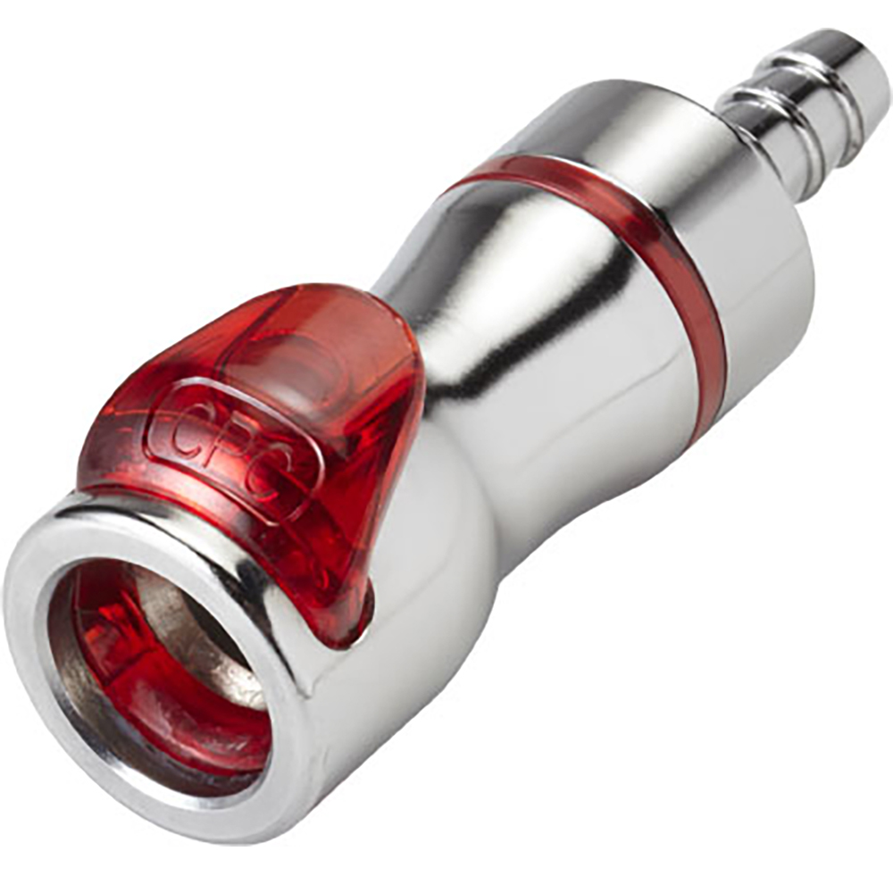 1/4" Hose Barb LQ4 Chrome-Plated Brass Locking Valved Body - Red ...