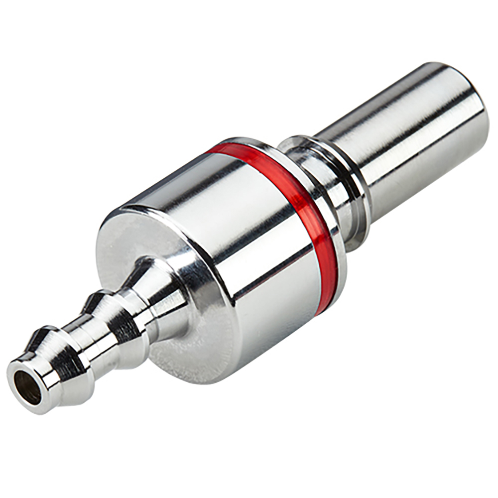 1/4" Hose Barb LQ4 Chrome-Plated Brass Locking Valved Insert - Red ...