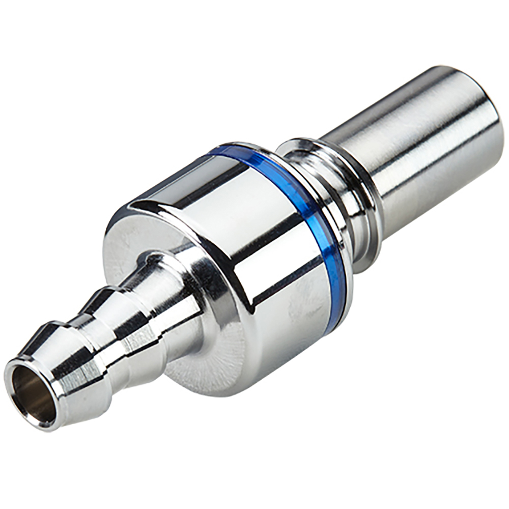 3/8" Hose Barb LQ4 Chrome-Plated Brass Locking Valved Insert - Blue ...