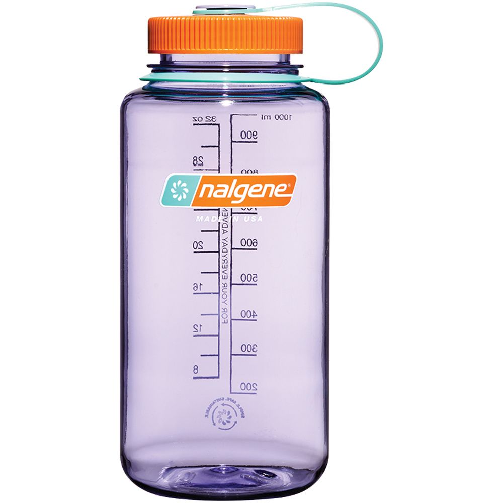 32 oz. Amethyst Purple Wide Mouth Nalgene® Sustain Bottle with Orange ...