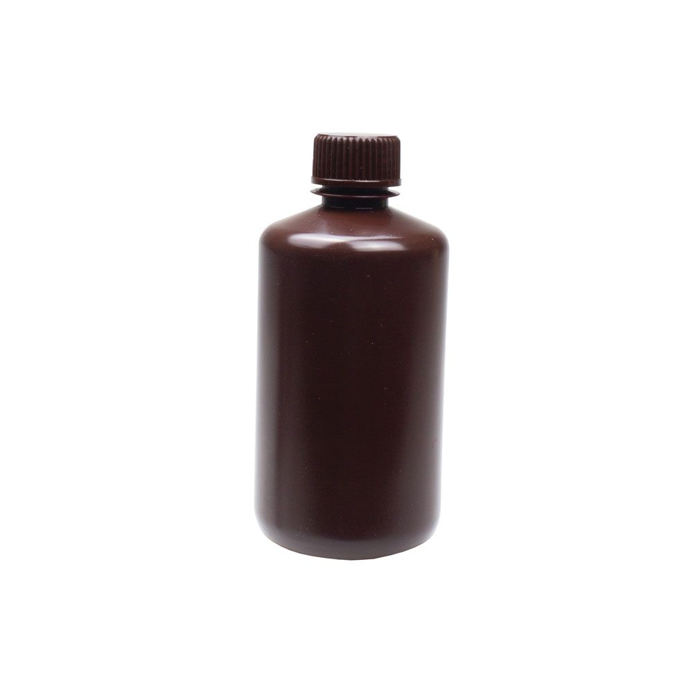 250mL Narrow Mouth Amber HDPE Reagent Bottle with 24/415 Polypropylene ...