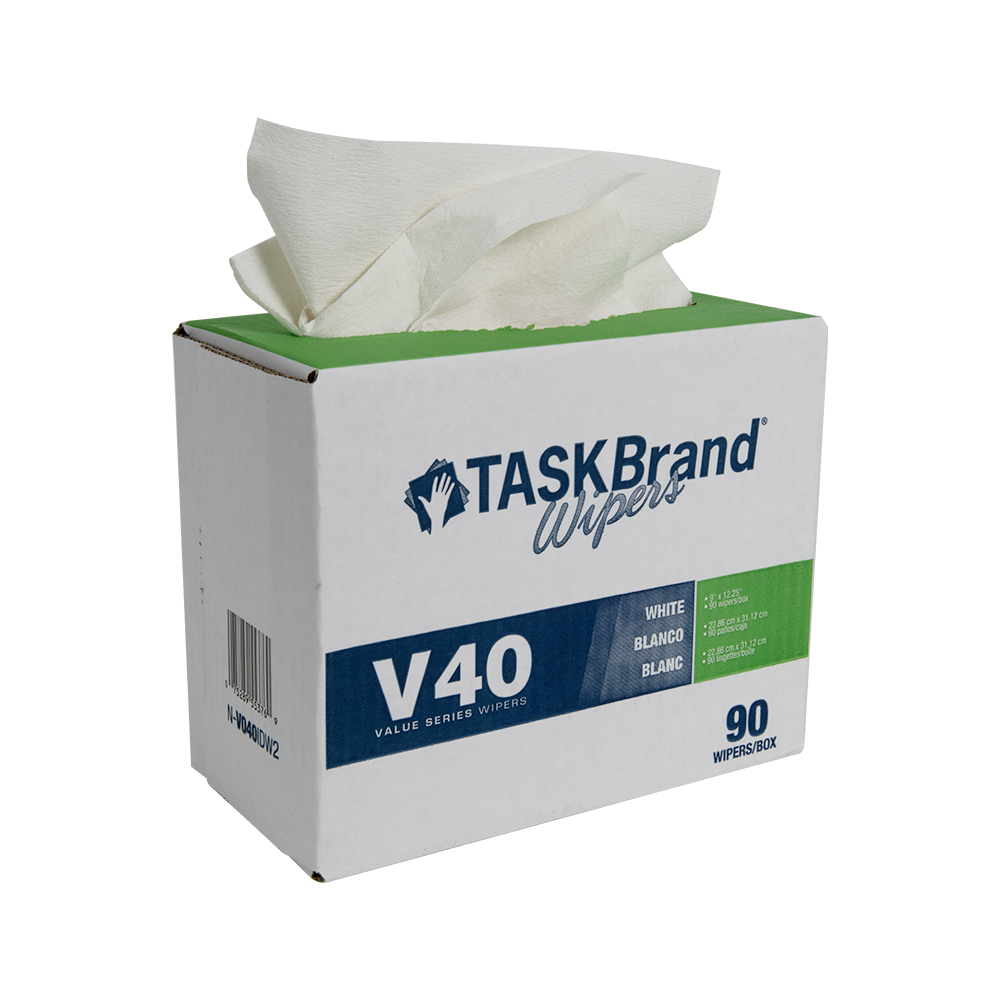 9" W x 12-1/4" L White Heavy-Duty Dry Wipers in Interfolded Box - Box ...