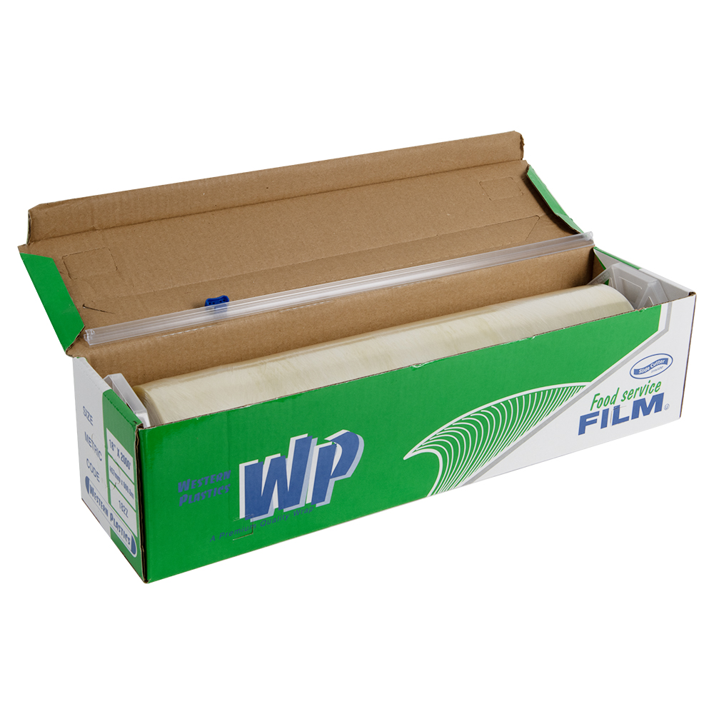 12" W x 2000' L x 35 Gauge Thick Clear PVC Food Service Film in Slide ...