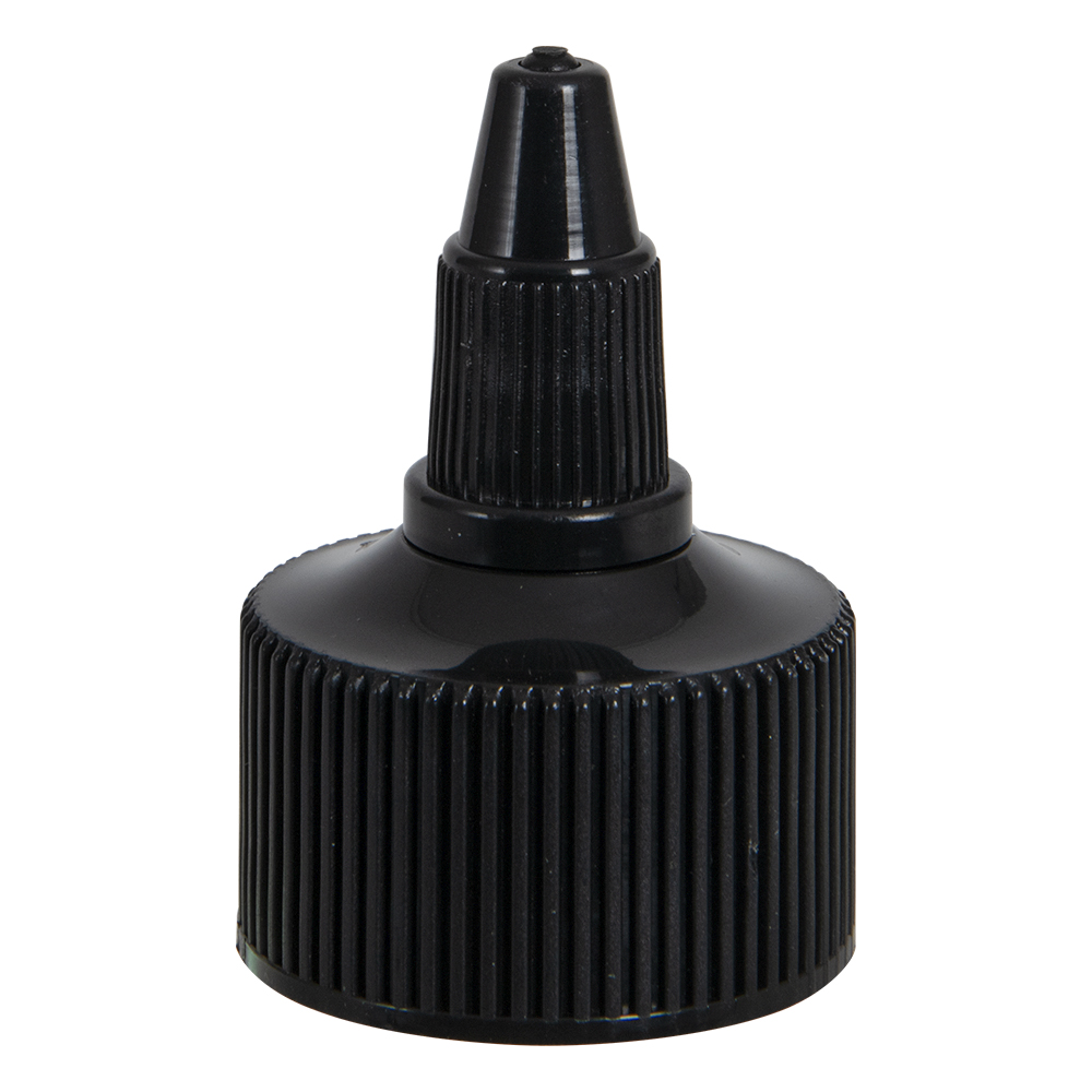 28/410 Black Twist Open/Close Dispensing Cap with 0.118" Orifice | U.S. Plastic Corp.