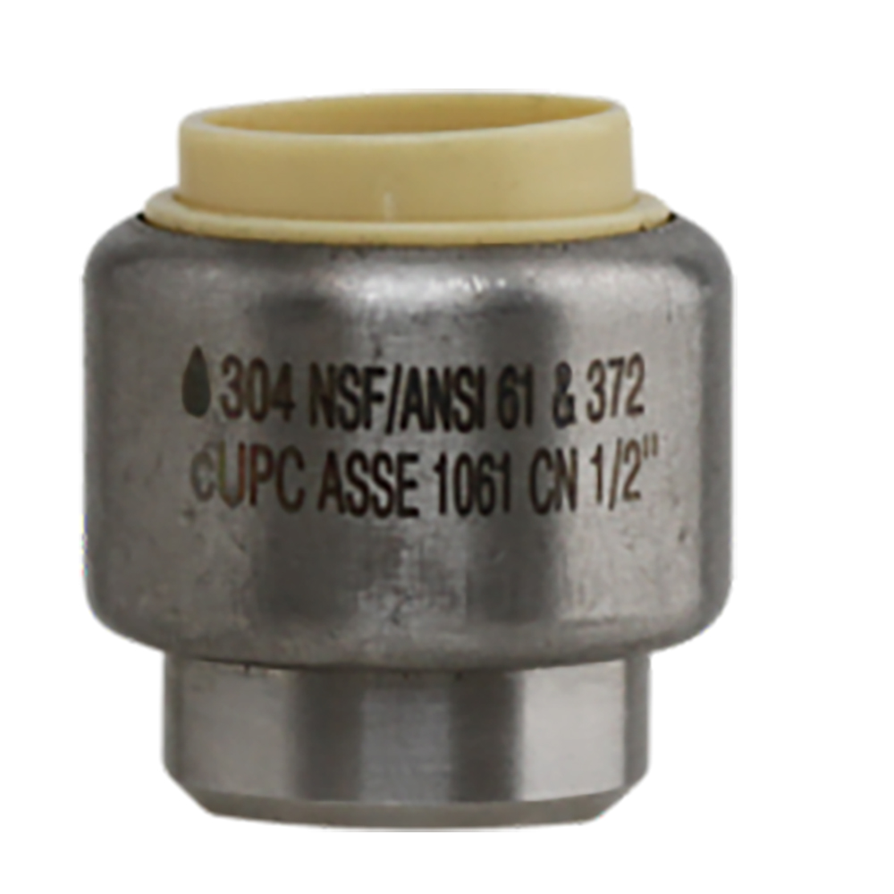 1/2" Push-Fit Stainless Steel Cap | U.S. Plastic Corp.